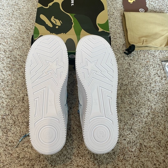 Bape | Shoes | Bape Sta Low White Abc Camo Blue 22 Size 105m | Poshmark